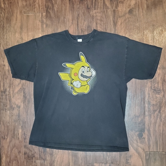 teefury | Shirts | Super Mario Bros Pikachu Pokemon Mashup Shirt Mens ...